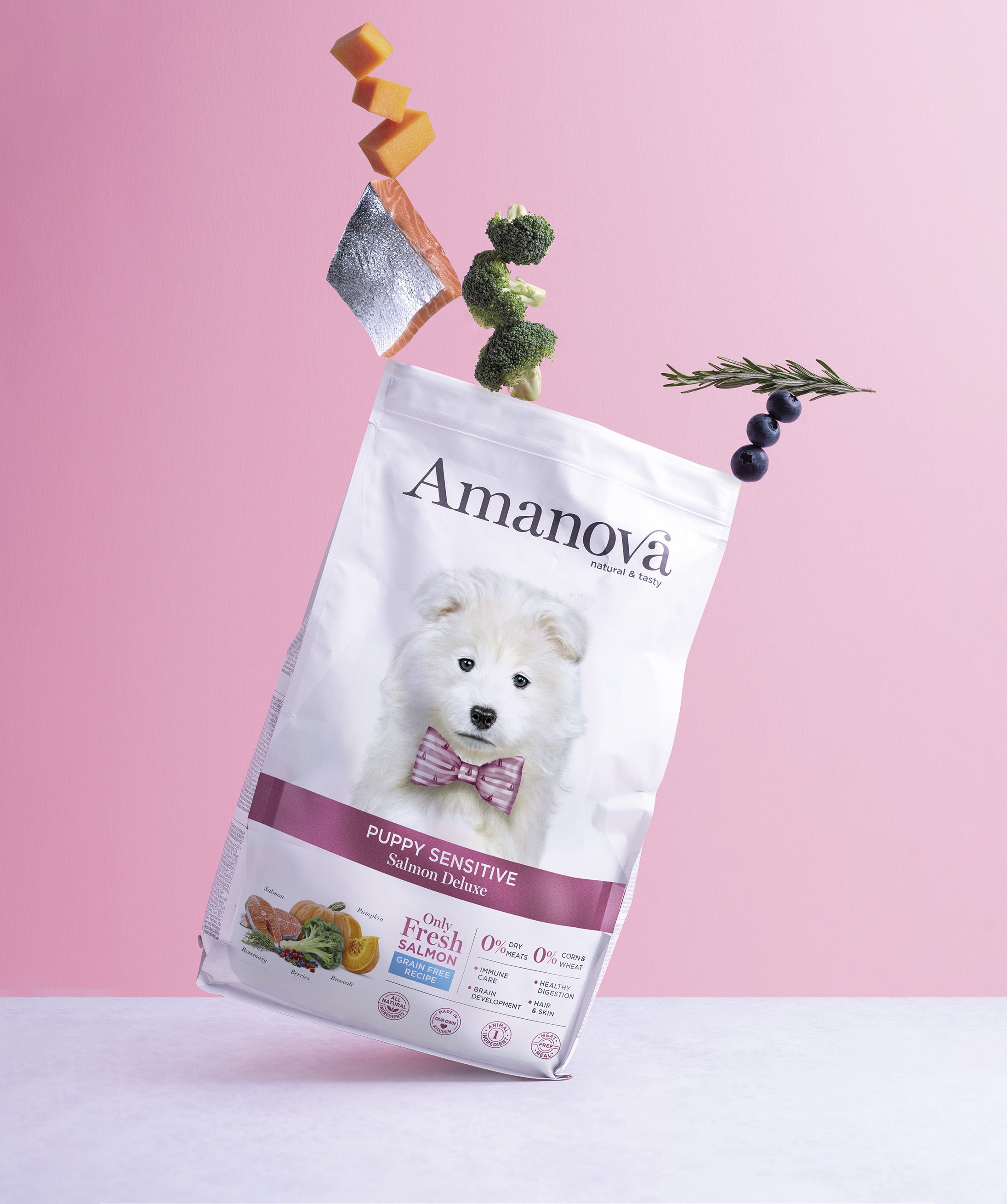 Pienso hipoalergénico de salmón para cachorros | Amanova – Onlyfresh.com